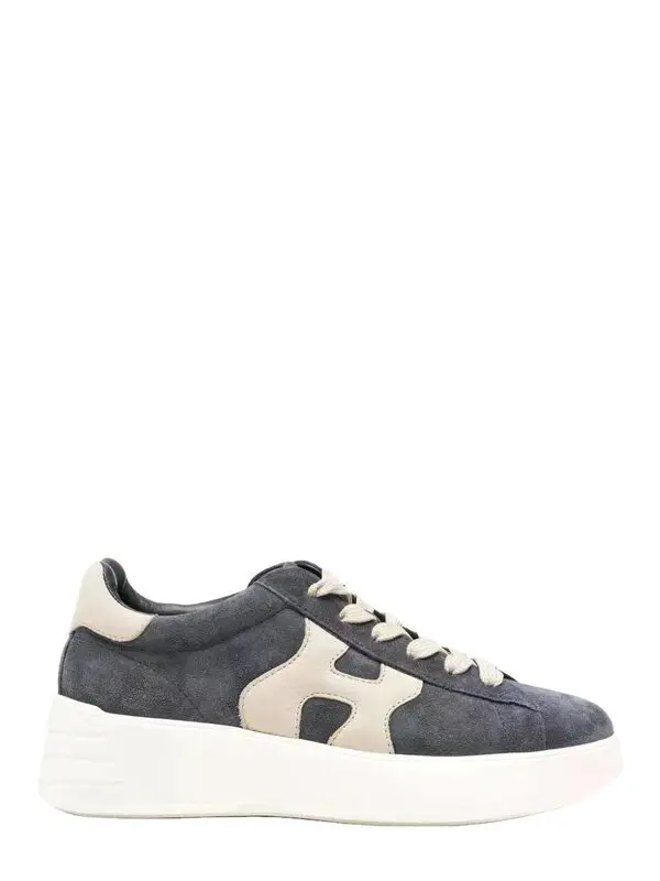 Hogan Rebel Suede Sneakers With Logo Patch - Blue