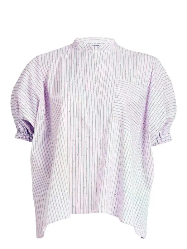Silvia Tcherassi Striped Puff-sleeve Blouse - Pink