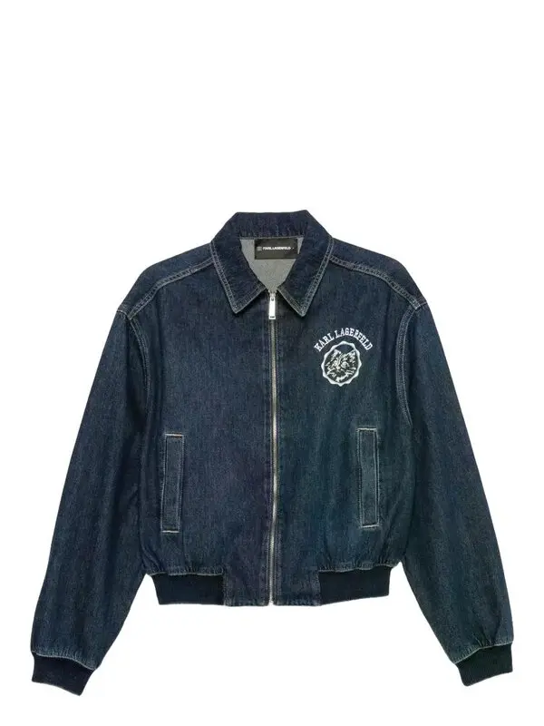 Karl Lagerfeld Indigo Denim Zip-up Jacket - Blue