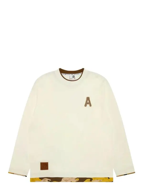 AAPE BY *A BATHING APE Embroidered Layered-hem T-shirt - Black