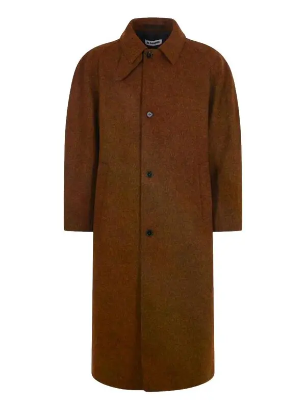 JIL SANDER Felt Wool Coat - Brown