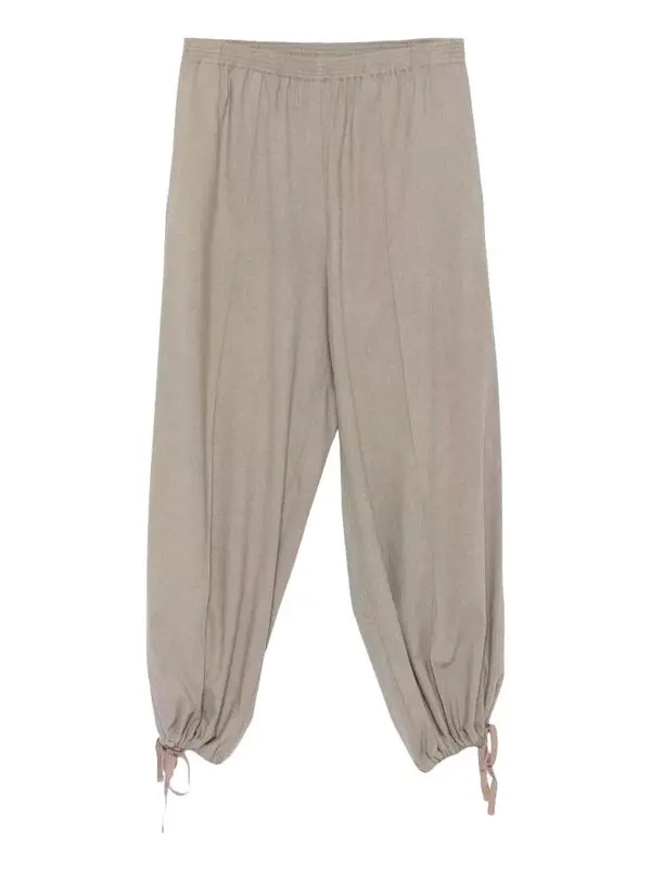 ALYSI Taupe Elasticated Waist Drawstring Cuff Trousers - Neutrals