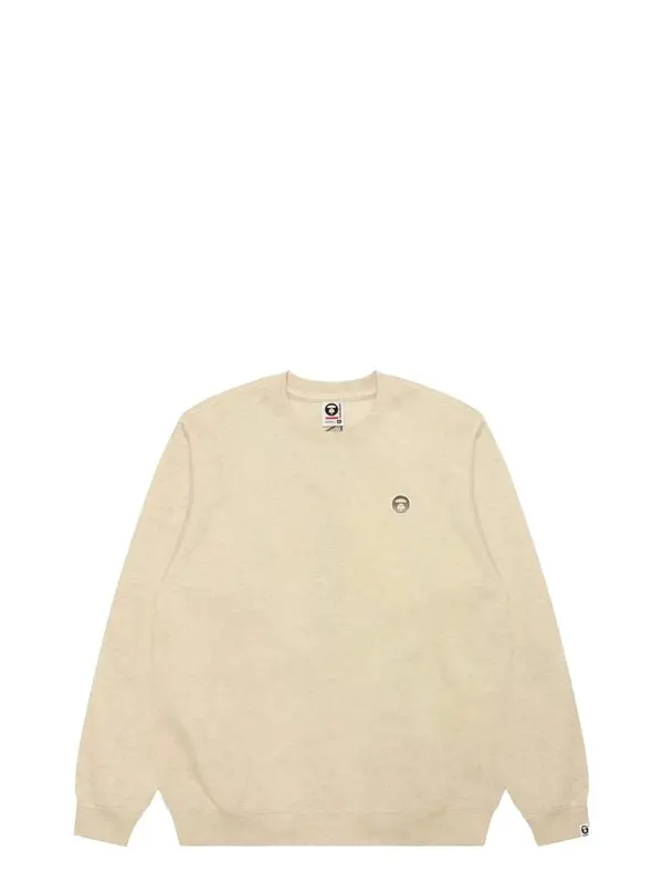 AAPE BY *A BATHING APE Crewneck Sweatshirt With Moonface Logo - Neutrals