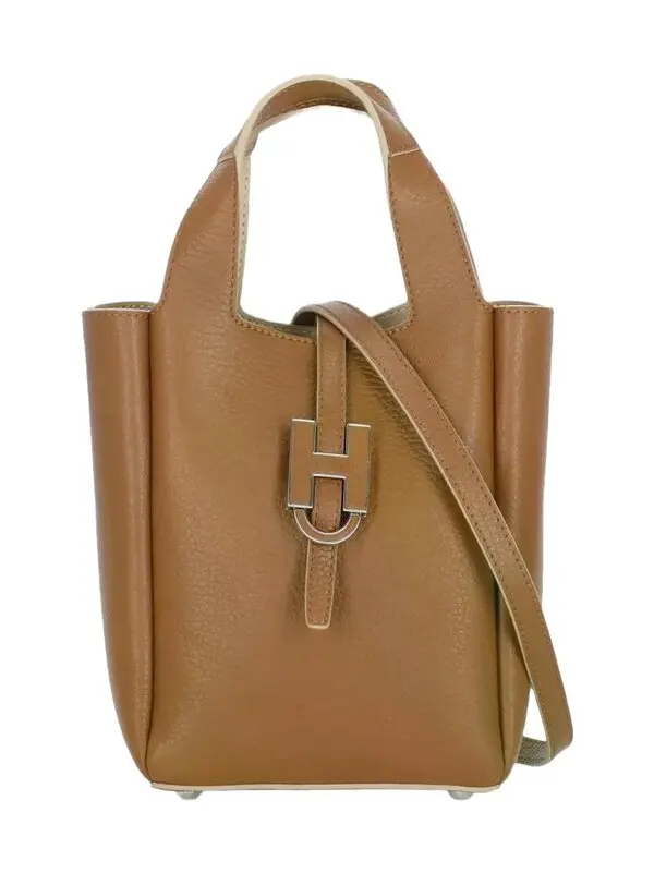 Hogan Mini Shopping Bag With H Pendant - Brown