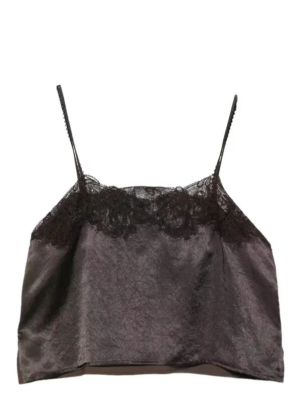 ALYSI Lace-trim Camisole Top - Brown