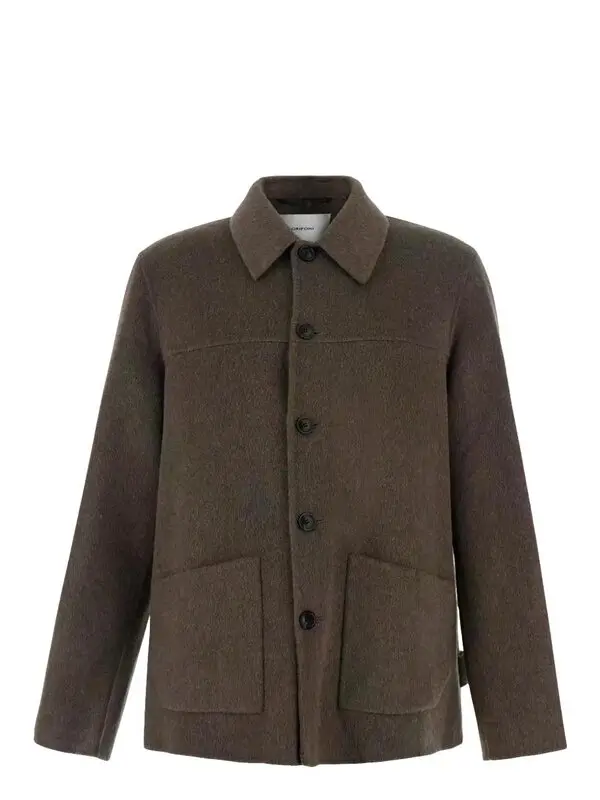 Mauro Grifoni Button-fastening Brushed Coat - Brown