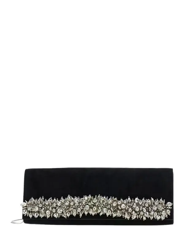 Simkhai Embellished Suede Clutch Bag - Black