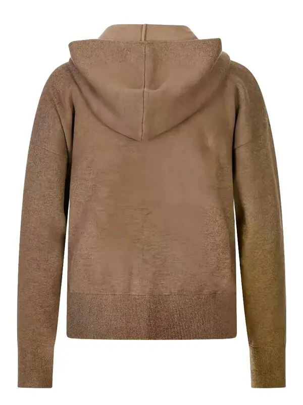 Agnona Cashmere Zip-up Hooded Jacket - Brown