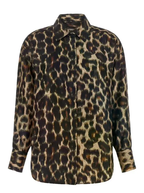 Alberto Biani Animal Print Silk Shirt - Neutrals