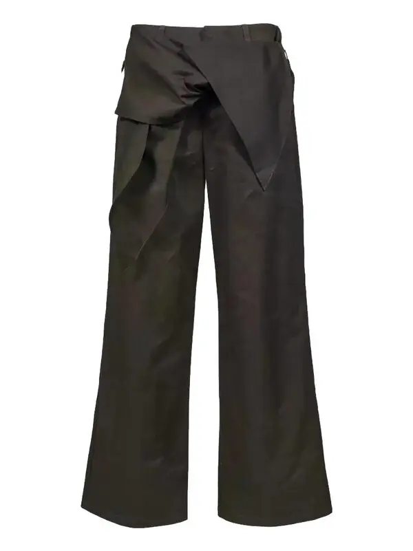 HELIOT EMIL Wide Leg Draped Trousers - Black
