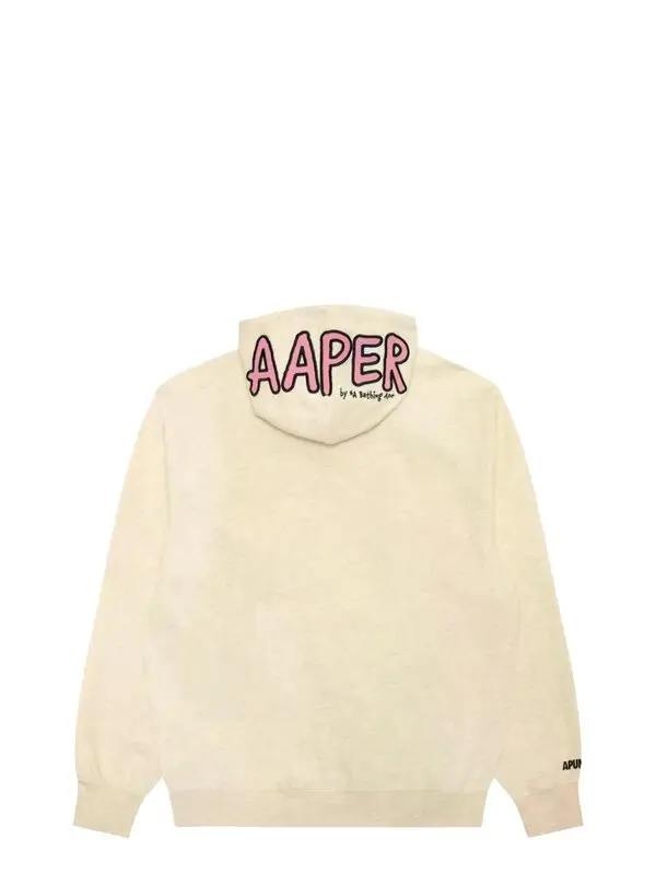 AAPE BY *A BATHING APE Logo Print Hoodie - Neutrals