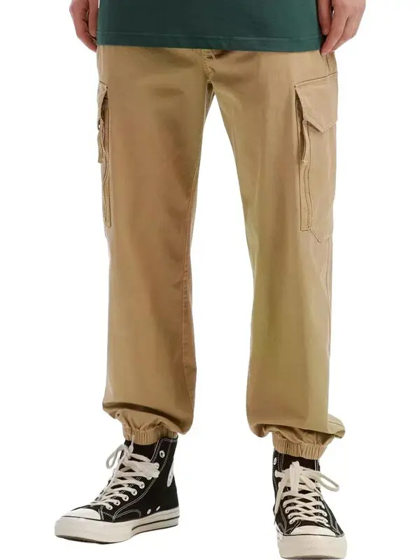 FINGERCROXX Cargo Pants With Elasticated Cuffs - Neutrals