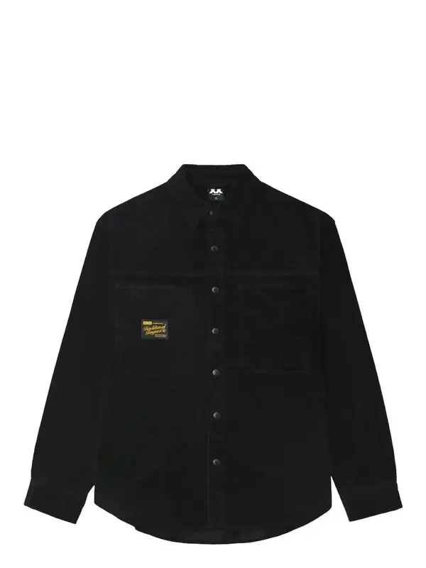 FINGERCROXX Logo-patch Corduroy Shirt - Black
