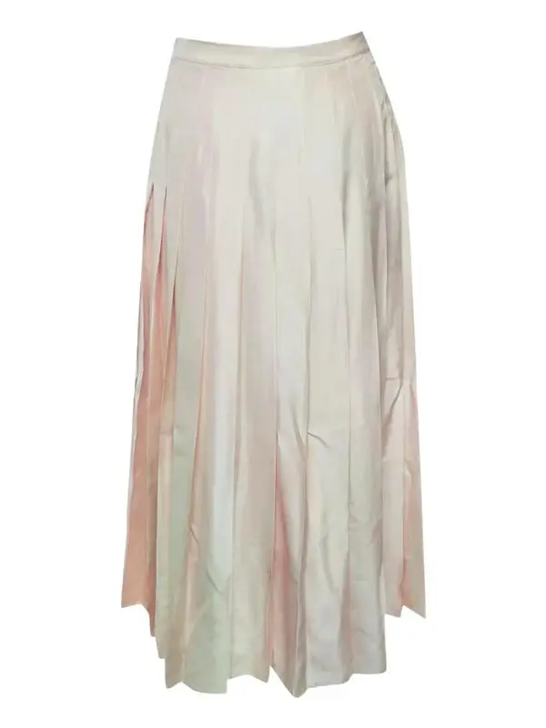 Loro Piana Romy Pleated Silk Midi Skirt - Pink
