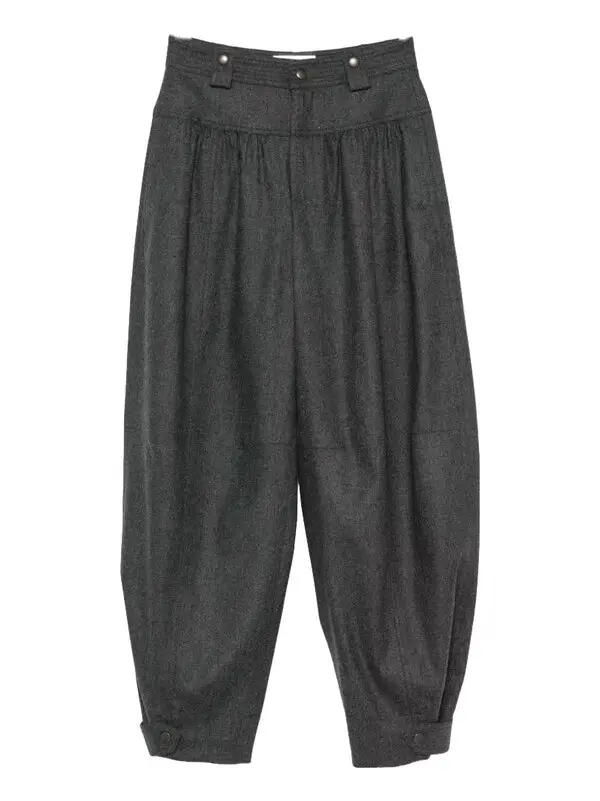 Chloé High-waisted Pleated Trousers - Grey