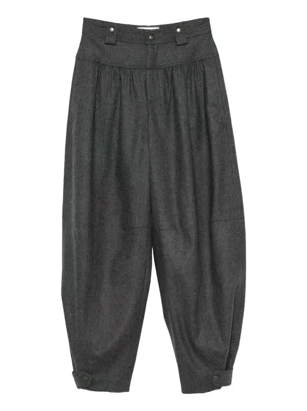 Chloé High-waisted Pleated Trousers - Grey