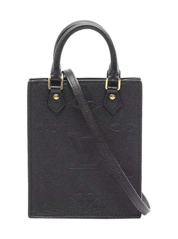 LOUIS VUITTON 2021 Monogram Empreinte Petit Sac Plat Satchel - Black