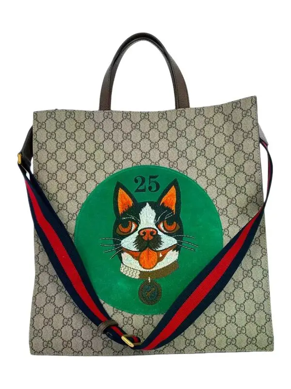 Gucci Bosco Patch Gg Supreme Tote Bag - Neutrals