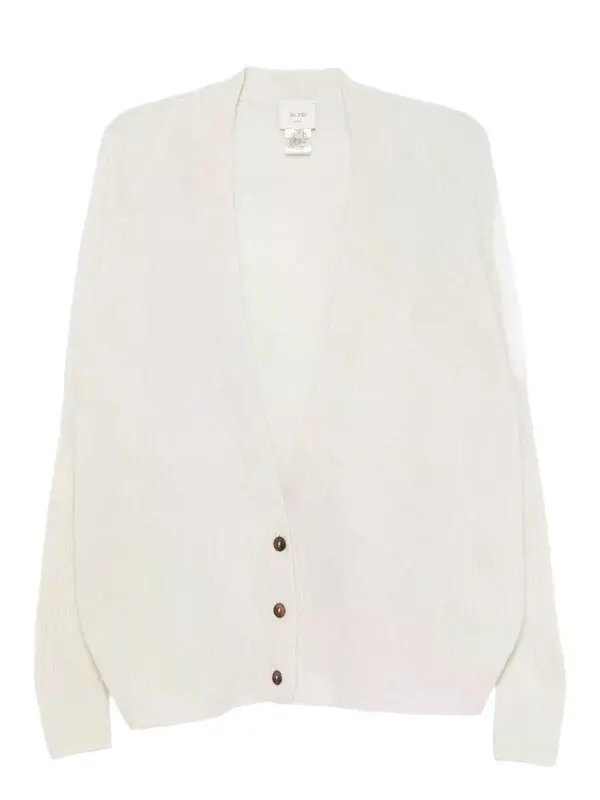 ALYSI Raglan-sleeve Button-fastening Cardigan - Neutrals