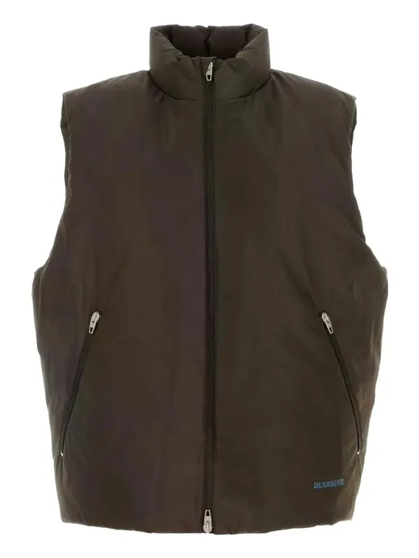 JIL SANDER Logo-print Down Gilet - Green