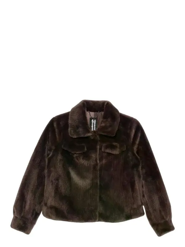 BOMBOOGIE Faux Fur Pocket Detail Jacket - Brown