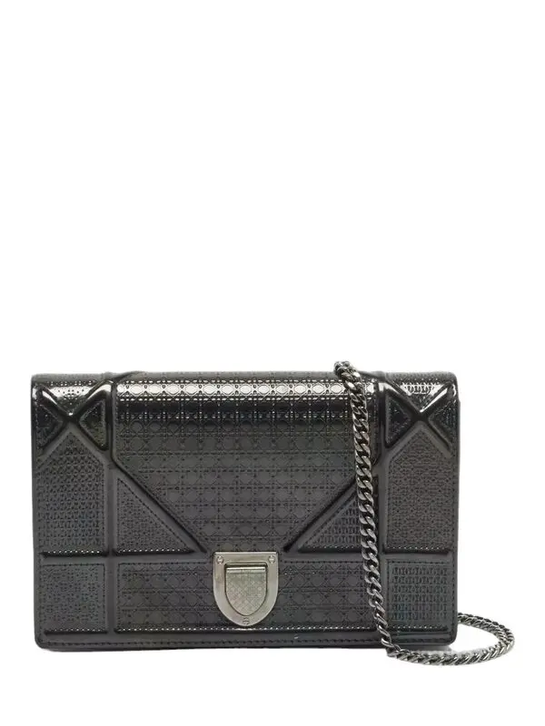 Dior Mini Diorama Microcannage Shoulder Bag - Grey