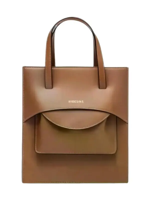 HIDESINS Logo Print Tote Bag - Brown