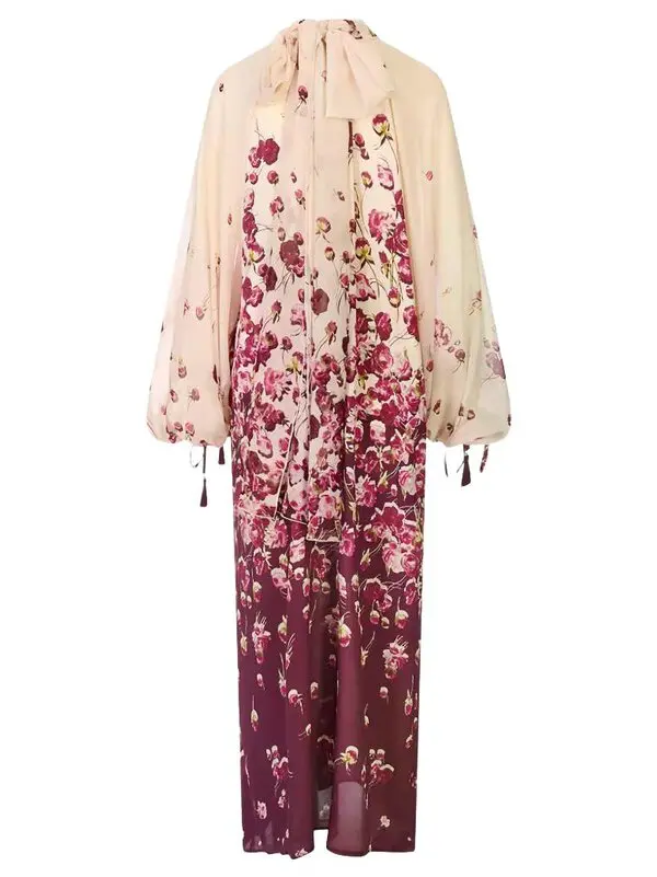 F.R.S FOR RESTLESS SLEEPERS Floral Print Pussy-bow Dress - Neutrals