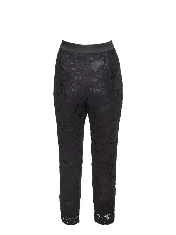 Carolina Herrera Floral Lace Tailored Cropped Trousers - Black