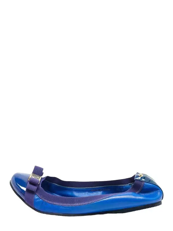 Carolina Herrera Patent Scrunch Ballet Flats - Blue