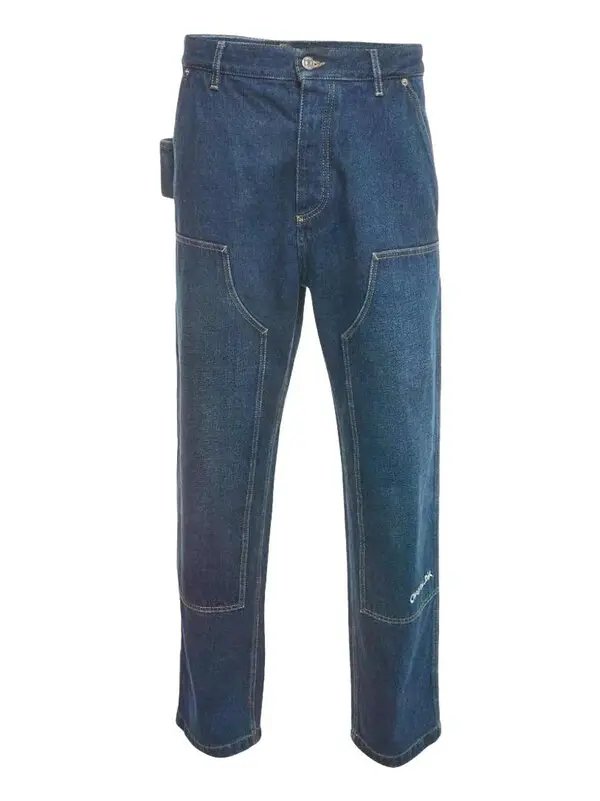 Dior Logo Embroidered Carpenter Jeans - Blue