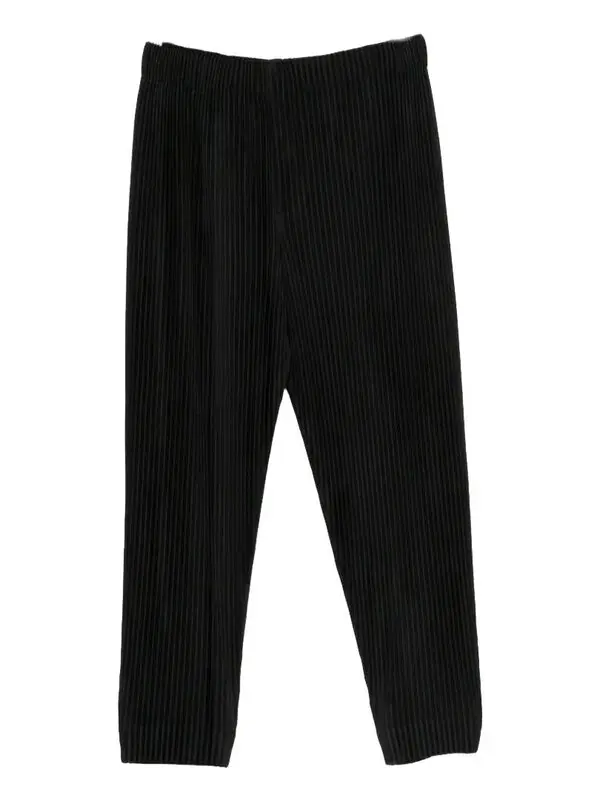 Issey Miyake Pleated Cropped Trousers - Black