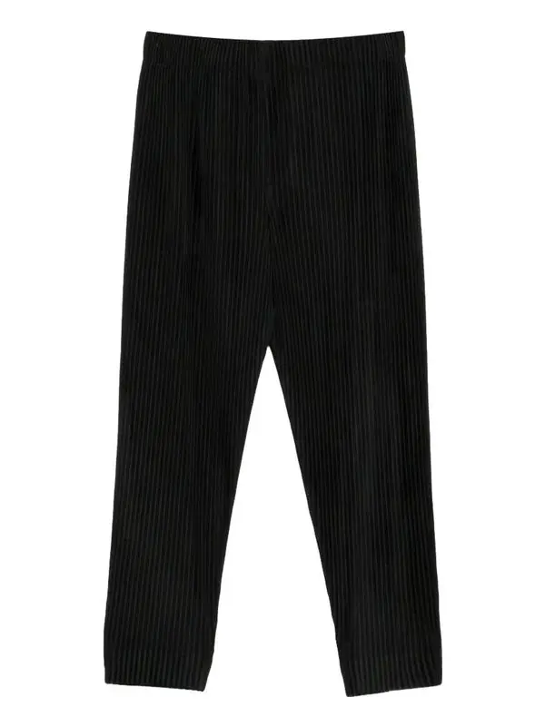 Issey Miyake Pleated Cropped Trousers - Black