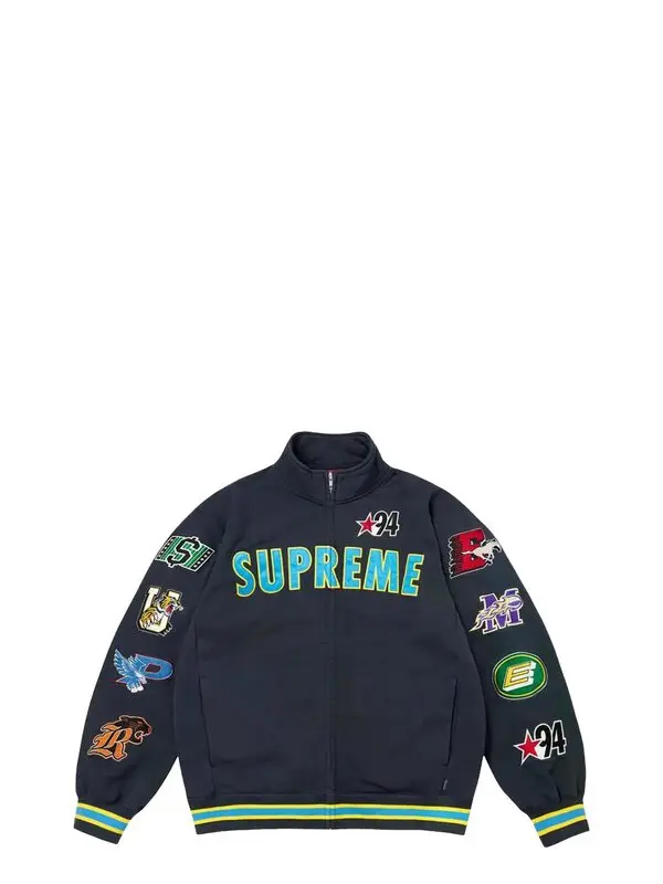 Supreme Appliqué Logo Zip-up Sweatshirt - Blue