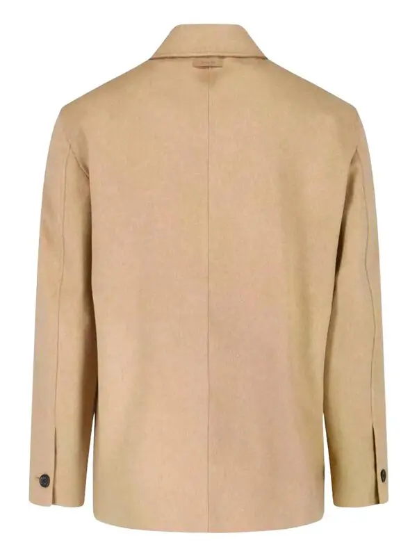 LARDINI Wool Zip-up Coat - Brown