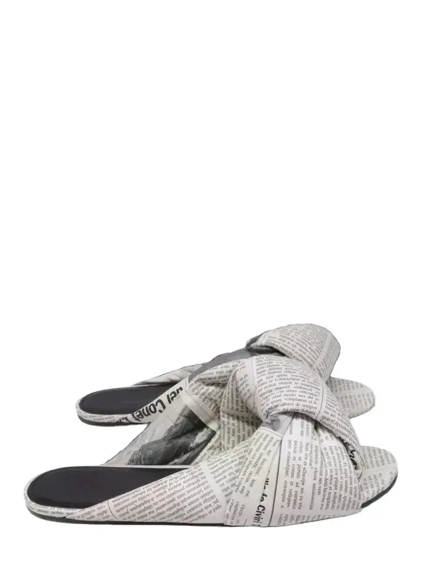 Balenciaga Draped Newspaper Print Sandals - White