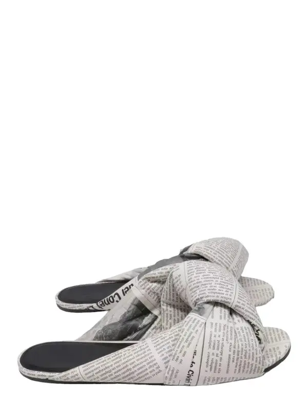 Balenciaga Newspaper Print Sandals - White