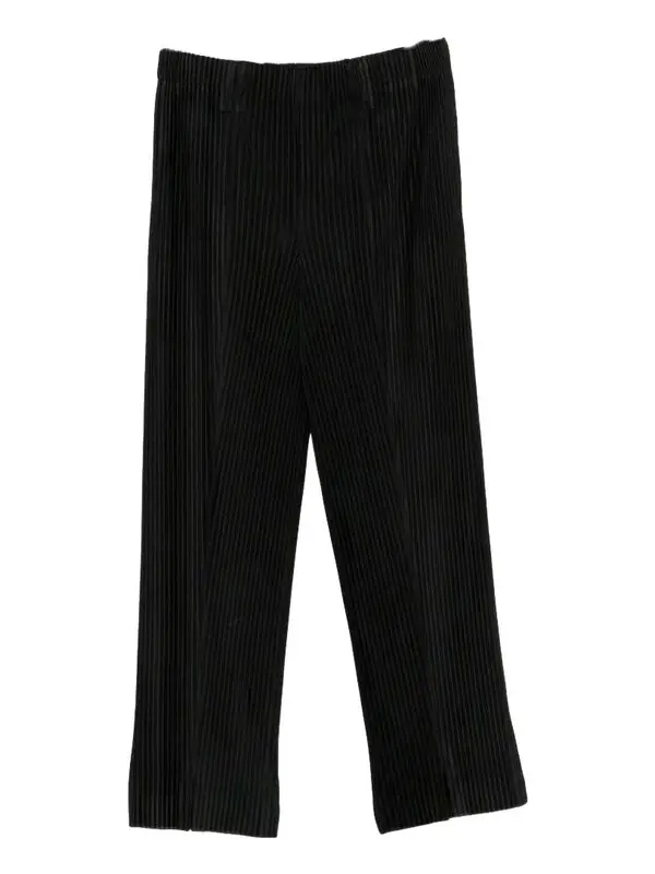 Issey Miyake Pleated Slit-hem Trousers - Black