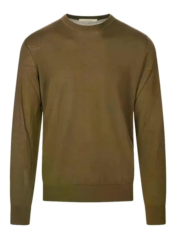 MONTECORE Crew-neck Long-sleeve Sweater - Brown