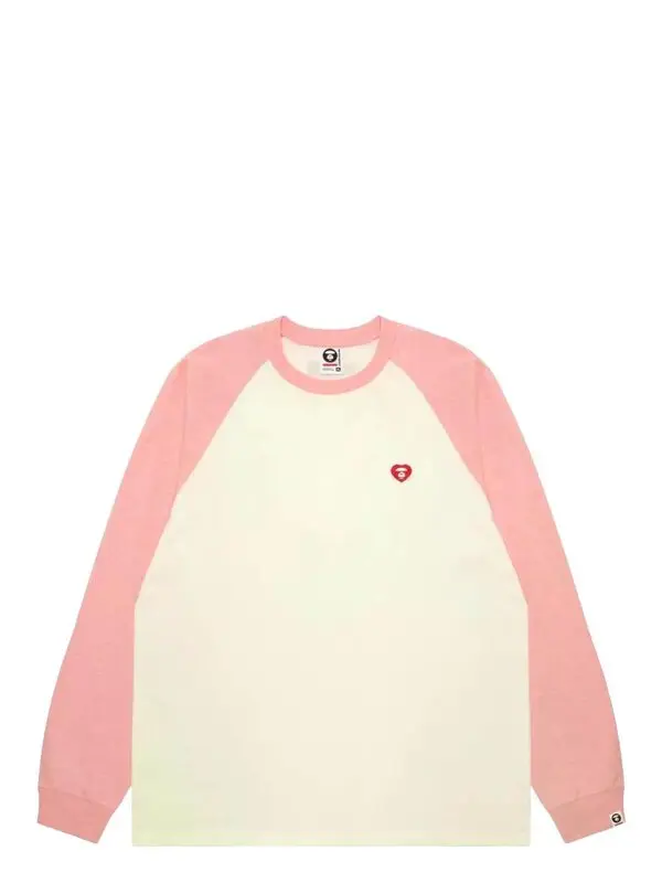 AAPE BY *A BATHING APE Raglan-sleeve Logo-patch T-shirt - Neutrals