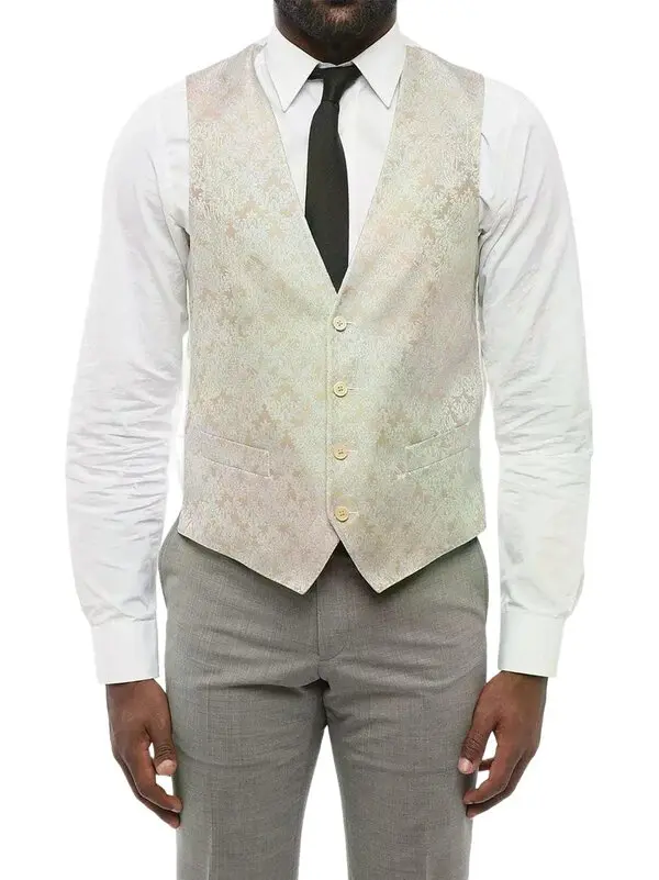 Corneliani Embroidered Silk-blend Waistcoat - Neutrals
