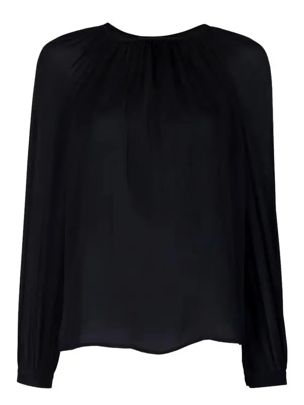 NILI LOTAN Saint Tropez Pleated Silk Top - Blue