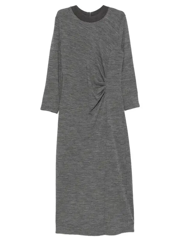 Peserico Gathered Midi Dress - Grey