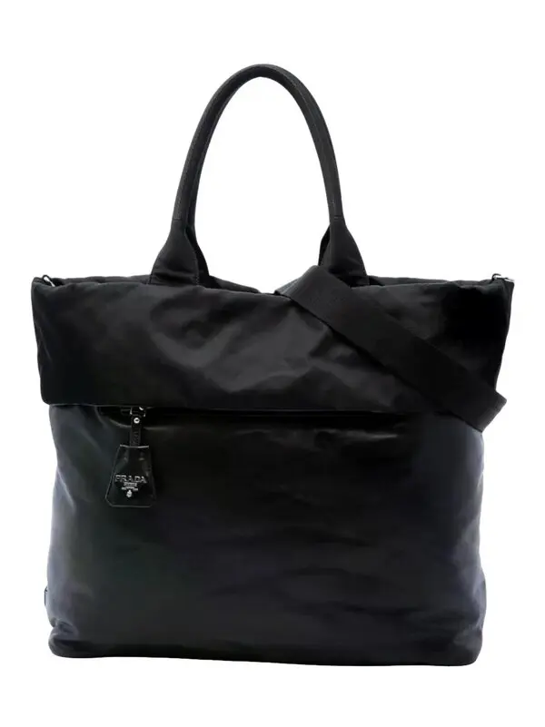 Prada Tessuto And Nappa Reversible Satchel - Black