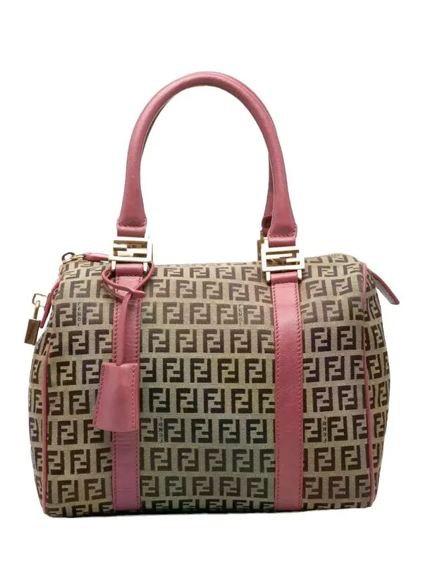 Fendi Zucchino Canvas Boston Bag - Neutrals