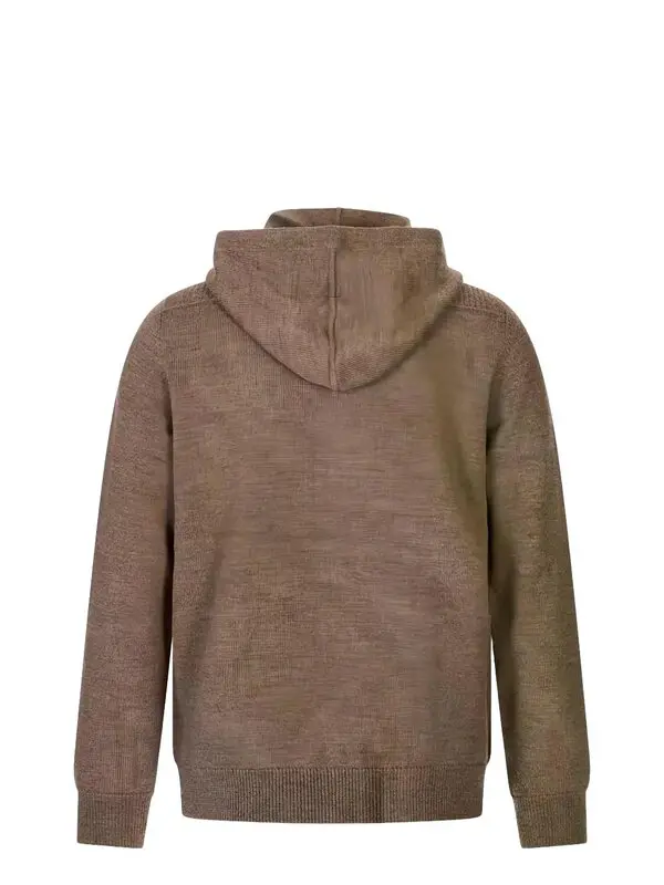 MONTECORE Zip-up Knitted Hoodie - Brown
