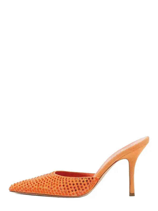 Paris Texas Embellished Stiletto Mules - Orange