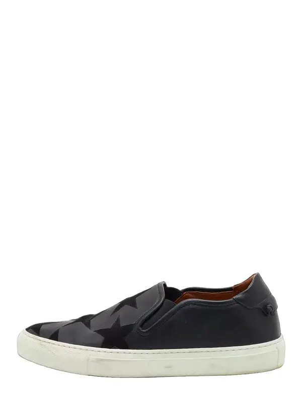 Givenchy Suede And Leather Star-patch Slip-on Sneakers - Black