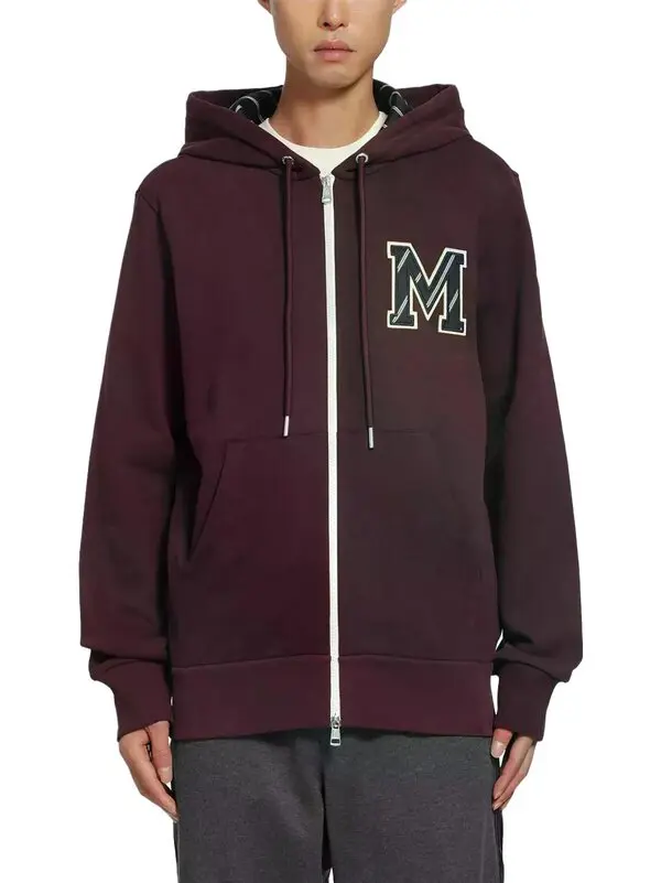 Moncler Logo Patch Zip-up Hoodie - Red