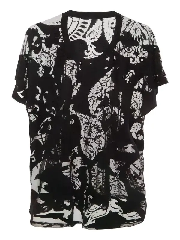 Gucci Floral Print Sheer T-shirt - Black